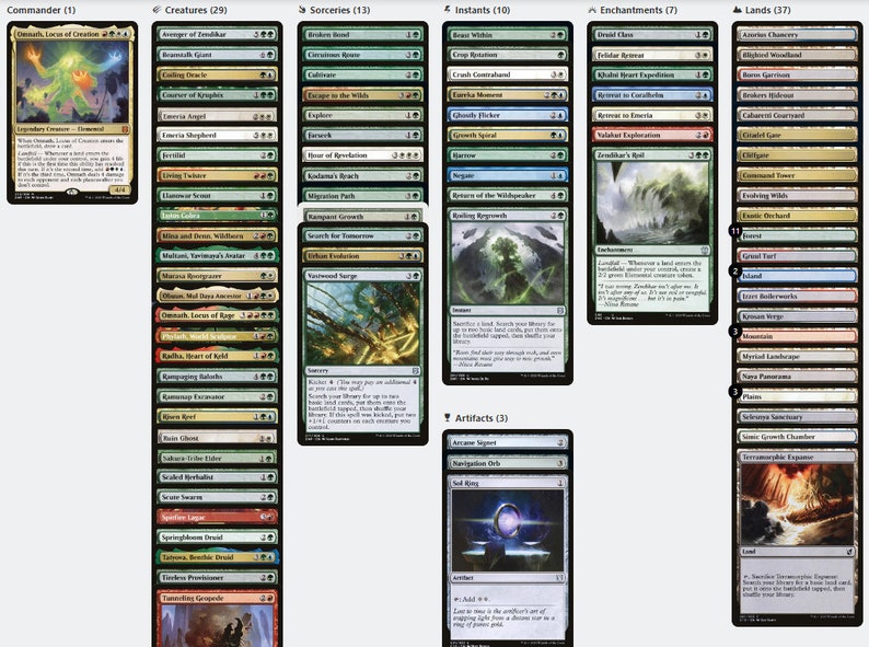 Omnath, Locus of Creation Landfall Mana Ramp Magic MTG Commander Deck - Etsy