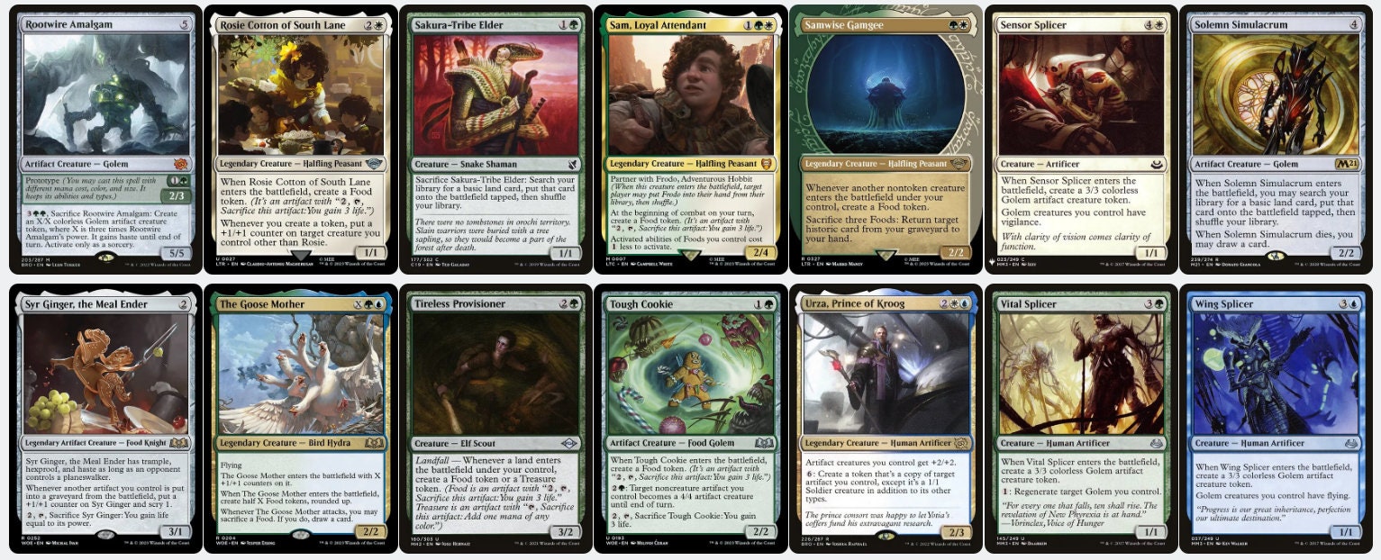 Brenard, Ginger Sculptor FOOD GOLEM TOKENS Wilds of Eldraine Magic Mtg ...