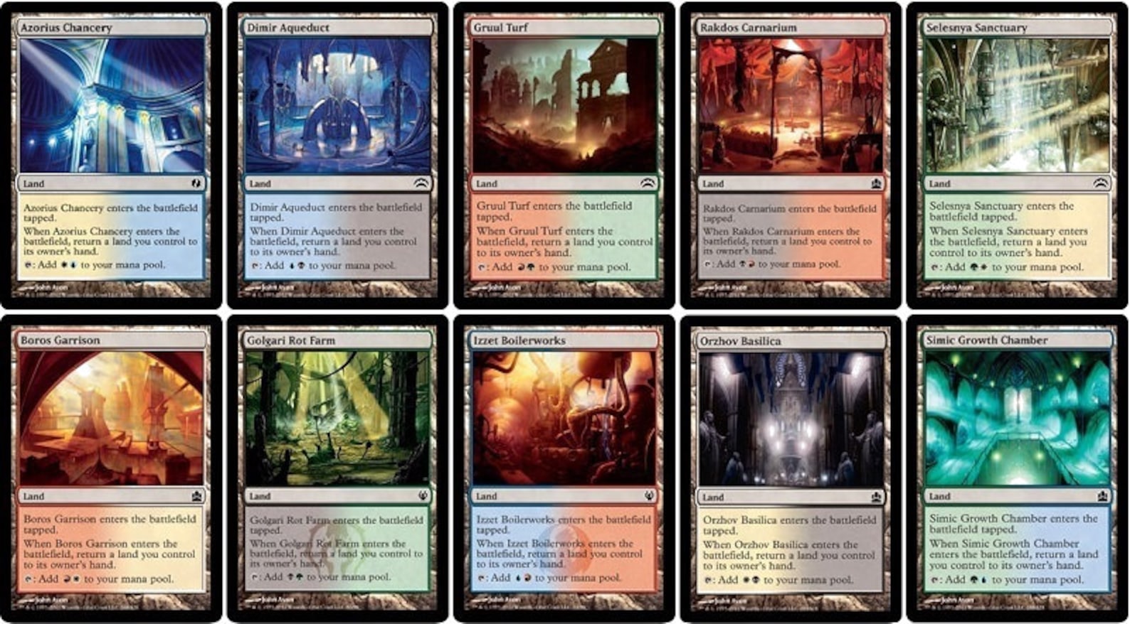 Set of All 10 Bouncelands Magic: the Gathering MTG Commander EDH Bounce ...