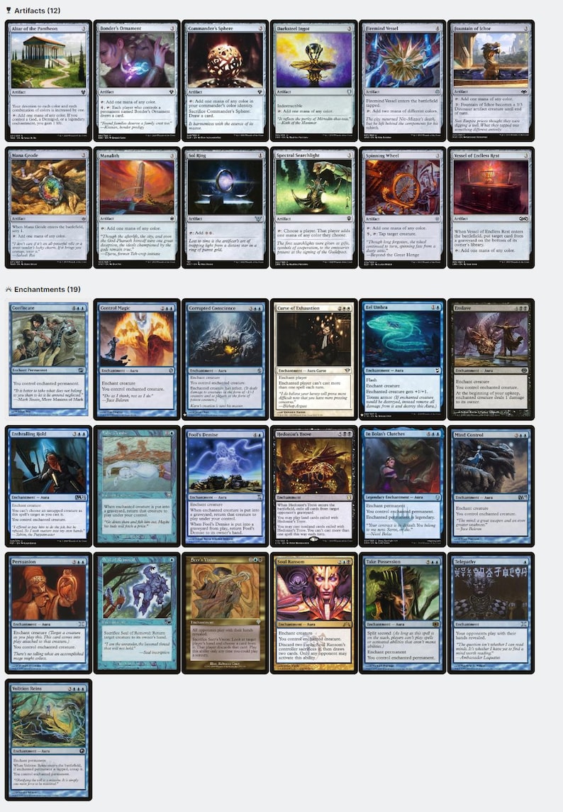 Sen Triplets THEFT STEAL Control Magic Mtg Custom Commander Deck - Etsy