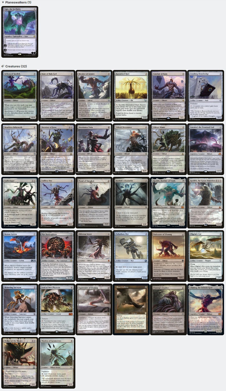 Ultimate Eldrazi Colorless Tribal Four Legendary Commanders Included ...