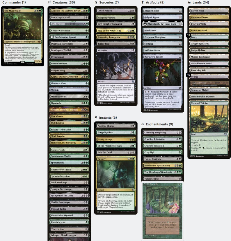 The Mycotyrant SAPROLINGS and FUNGUS DESCEND Magic Mtg Custom Commander ...