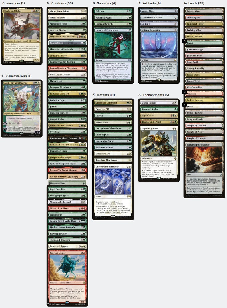 Shalai and Hallar 1/1 COUNTERS Magic MTG Commander Deck - Etsy