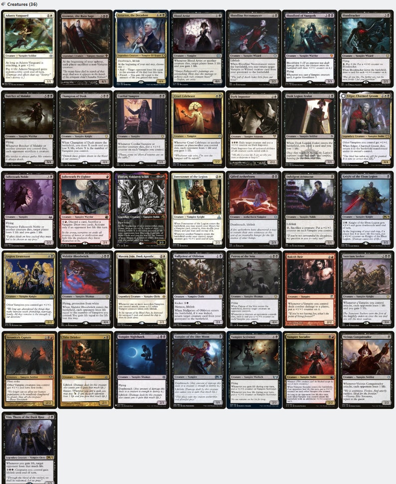 Edgar Markov Vampire Tribal Magic MTG Commander Deck NO - Etsy