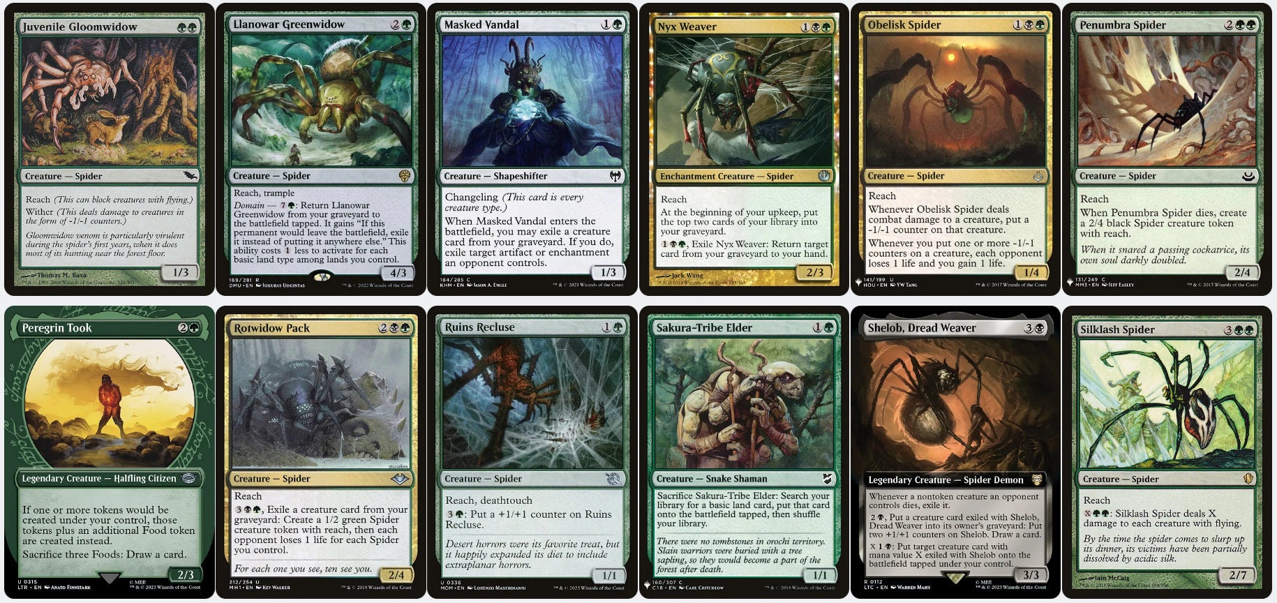 Shelob, Child of Ungoliant Lotr SPIDERS FOOD Magic MTG Custom Commander ...