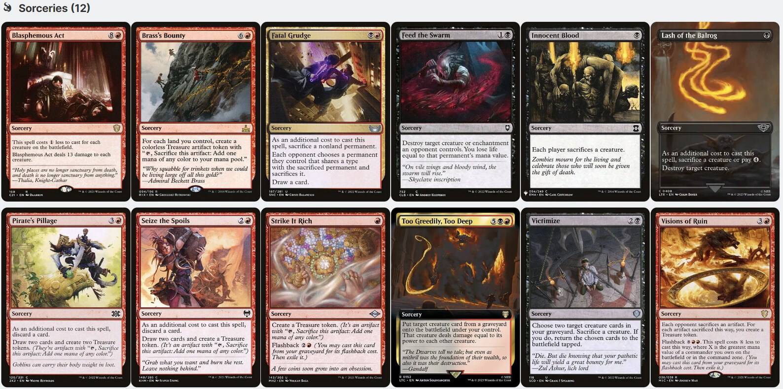 The Balrog Durin's Bane Lotr SACRIFICE Treasure Magic MTG - Etsy