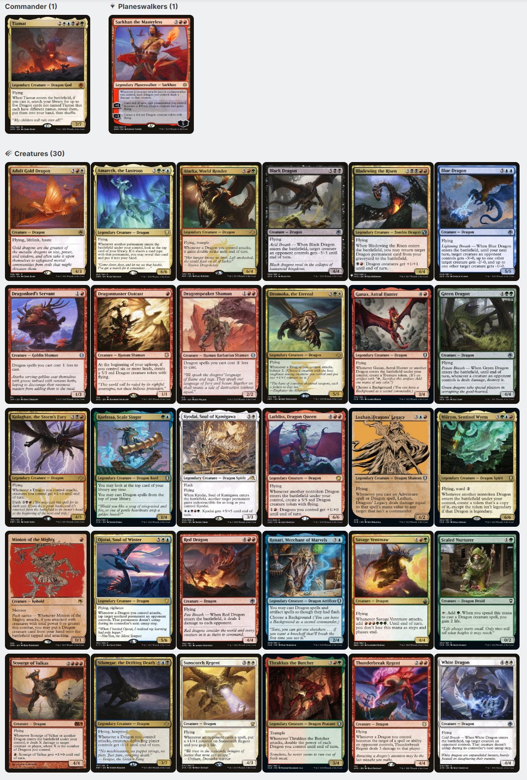 Tiamat Dragon Tribal Magic MTG Commander Deck - Etsy