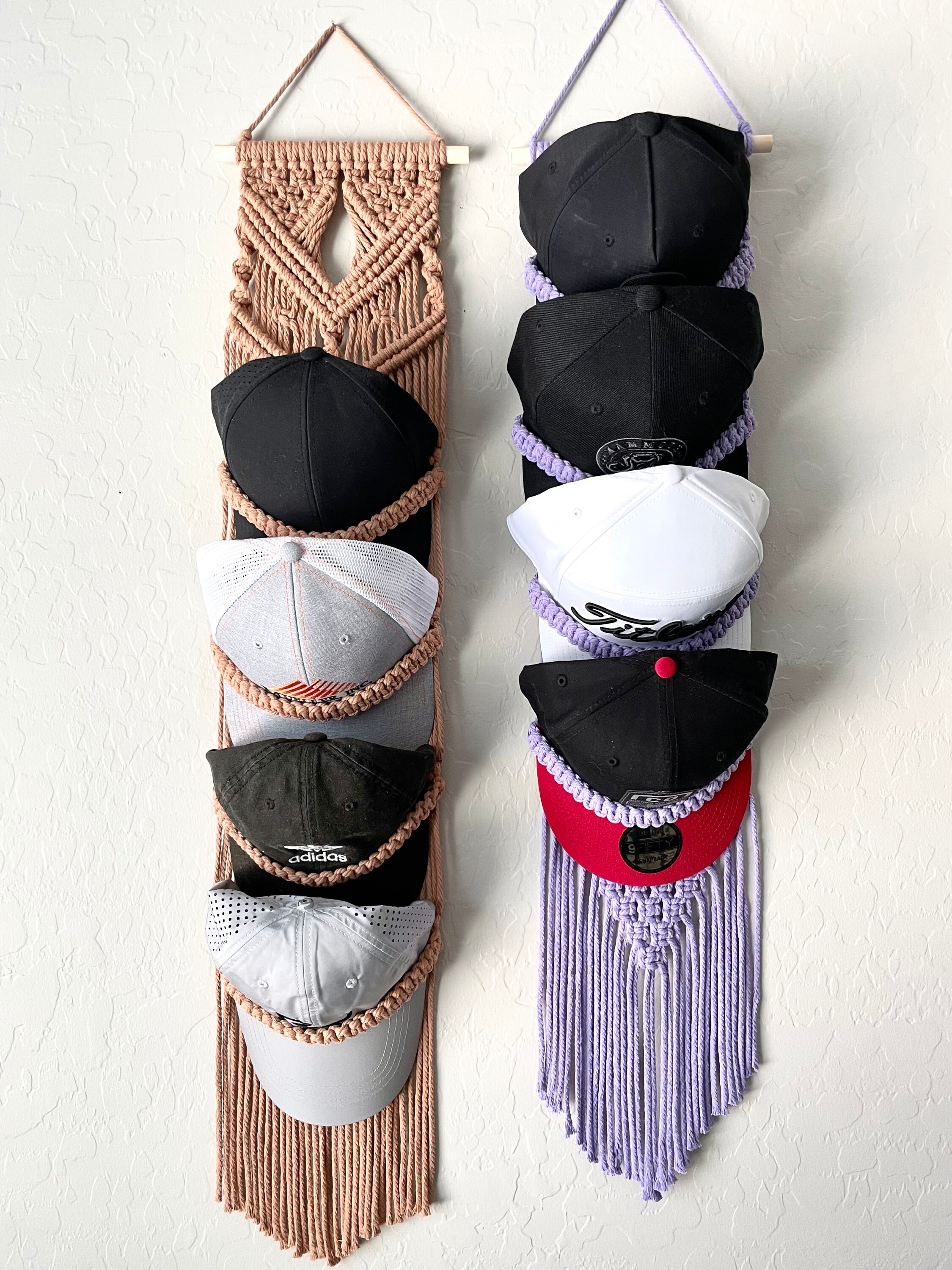 Macrame Baseball Cap Hat Organizer Holder Hanging (4-6 Cap Holders ) - Etsy