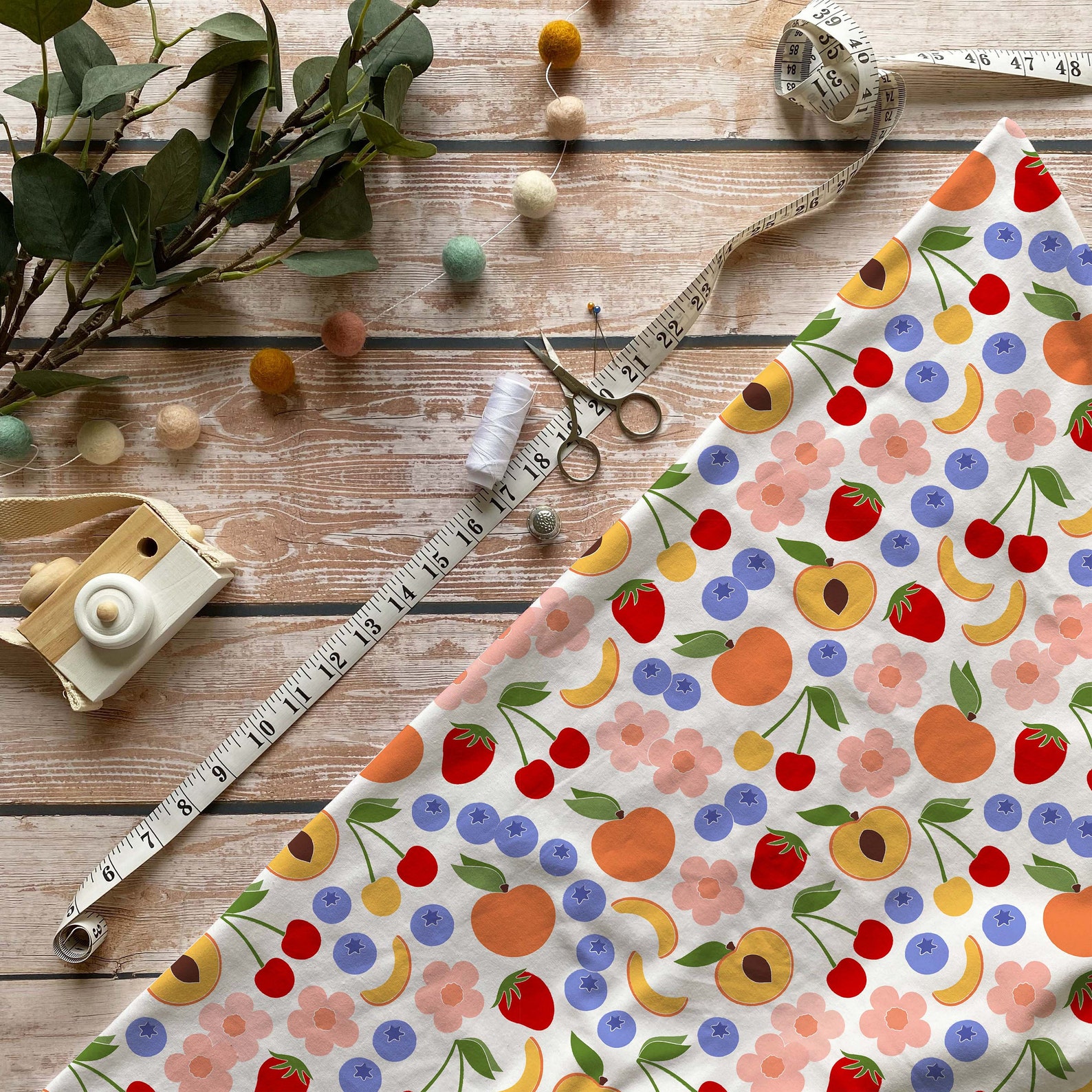 Sweet Peaches Seamless Pattern: Floral Fruit Fabric File (digital ...