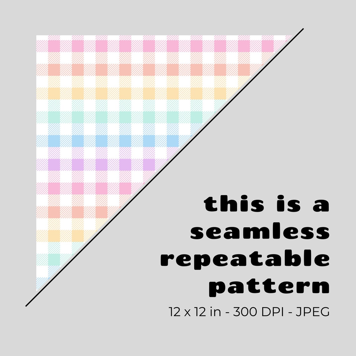 Pastel Gingham Seamless Pattern, Colorful Gingham Repeat Pattern ...
