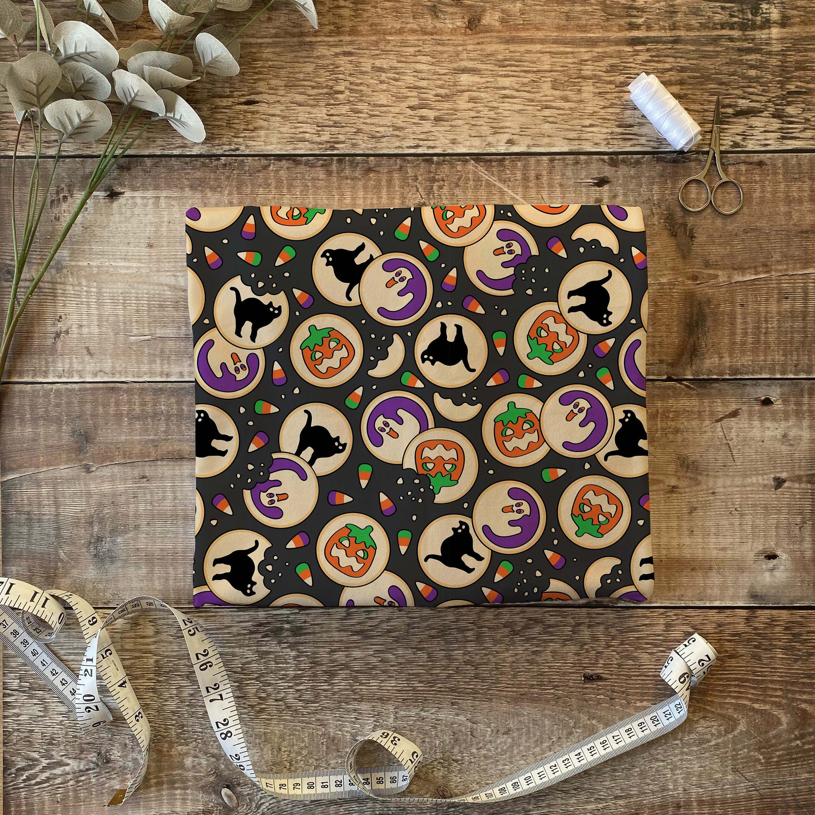 Spooky Sugar Cookie Repeat Pattern, Halloween Cookie Seamless File ...