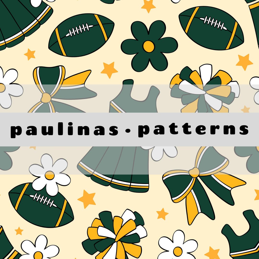 Cute Football Seamless Pattern, Cheerleading Seamless File, Football ...