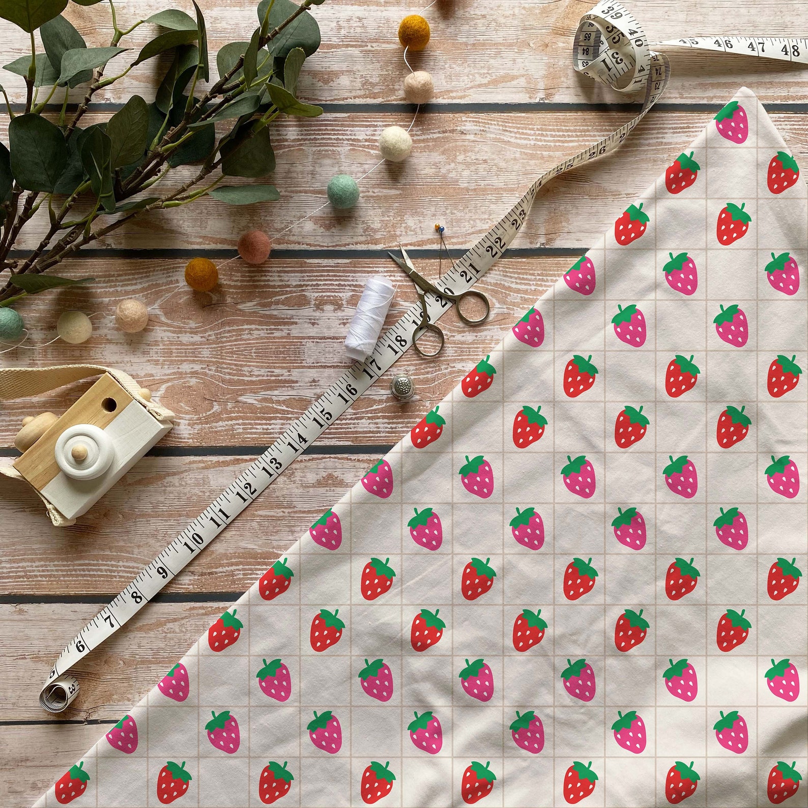 Cute Strawberry Seamless Pattern, Kawaii Fruit Surface Pattern ...