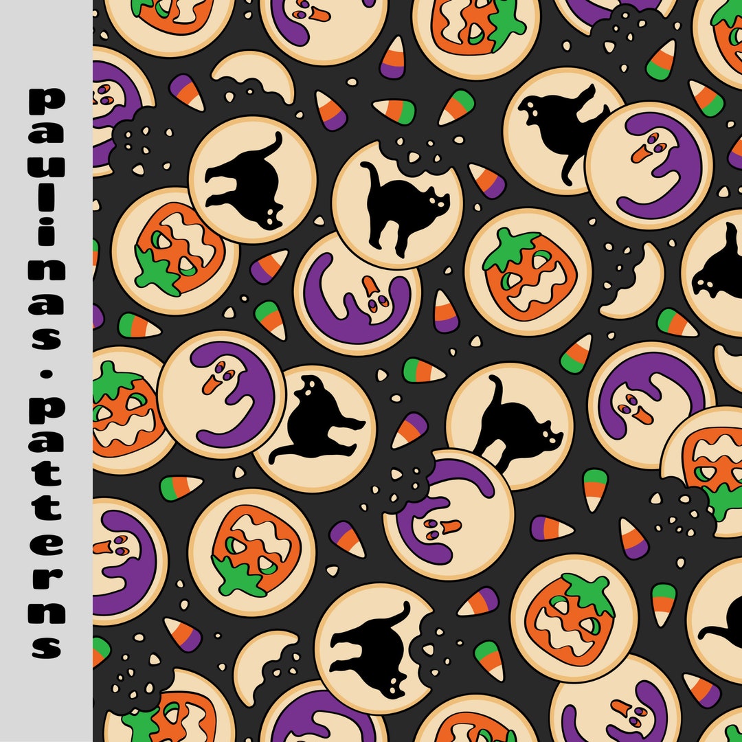 Spooky Sugar Cookie Repeat Pattern Halloween Cookie Seamless - Etsy