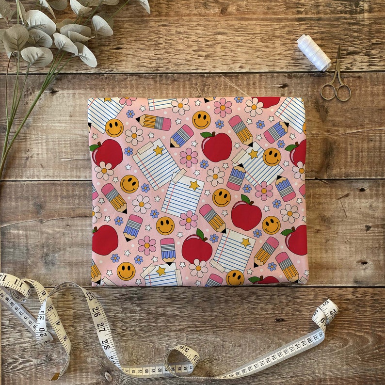 Groovy Teacher Seamless Pattern: Retro School Supplies Repeat (JPEG ...