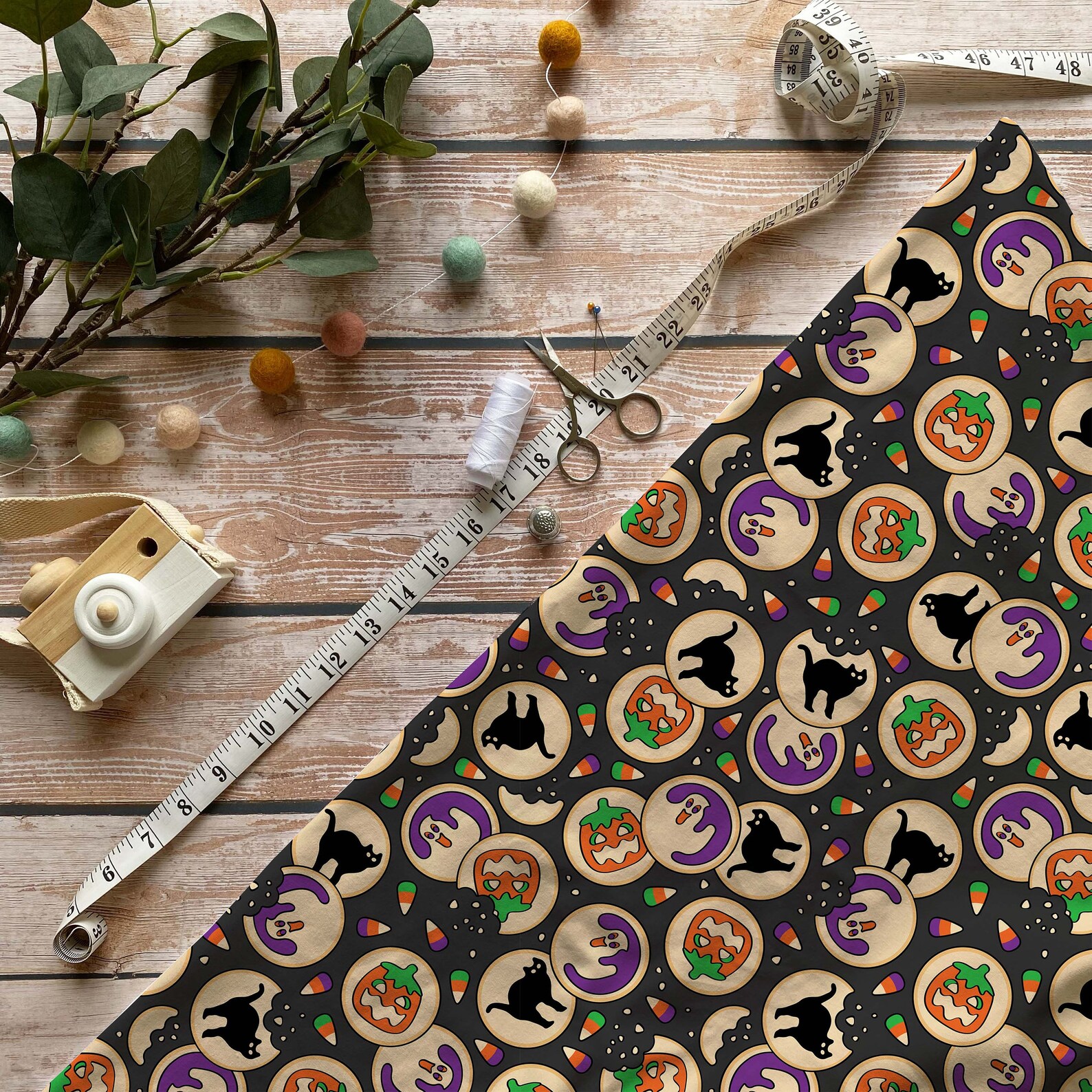 Spooky Sugar Cookie Repeat Pattern Halloween Cookie Seamless - Etsy