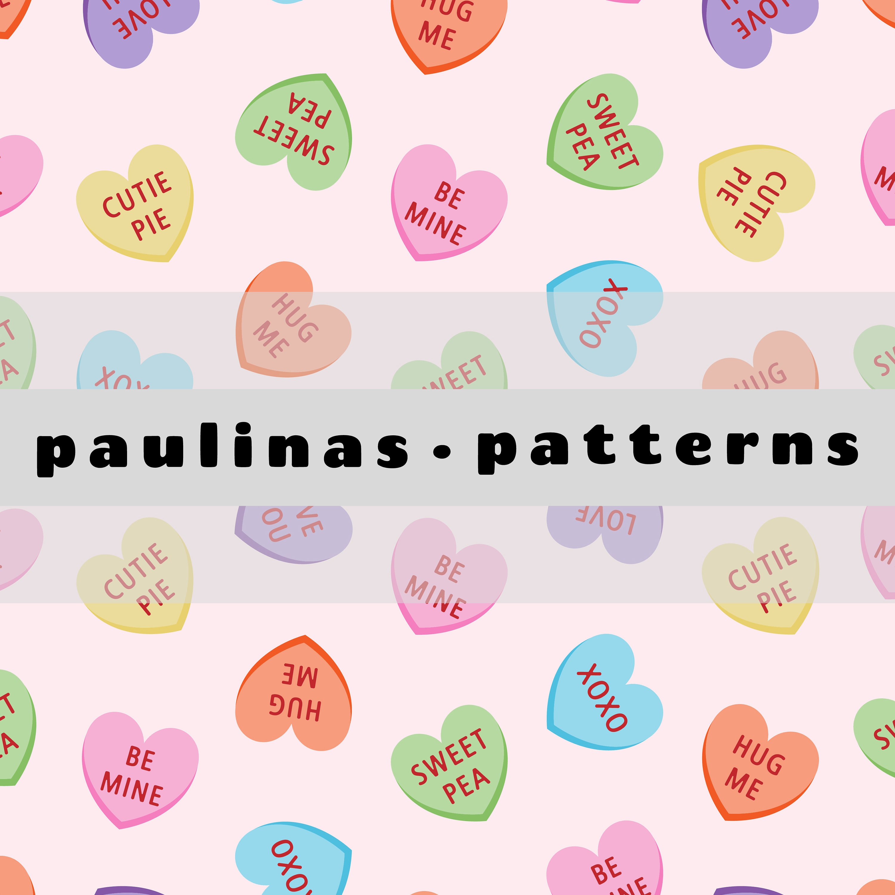 Conversation Hearts Seamless Pattern: Valentine's Day Repeat Design ...