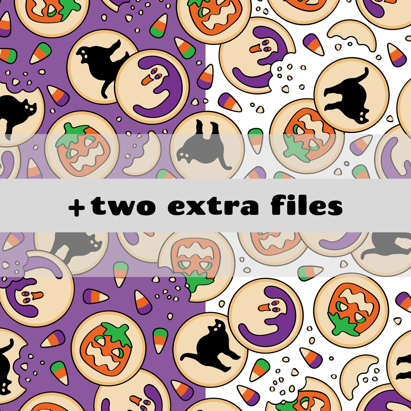 Spooky Sugar Cookie Repeat Pattern, Halloween Cookie Seamless File ...