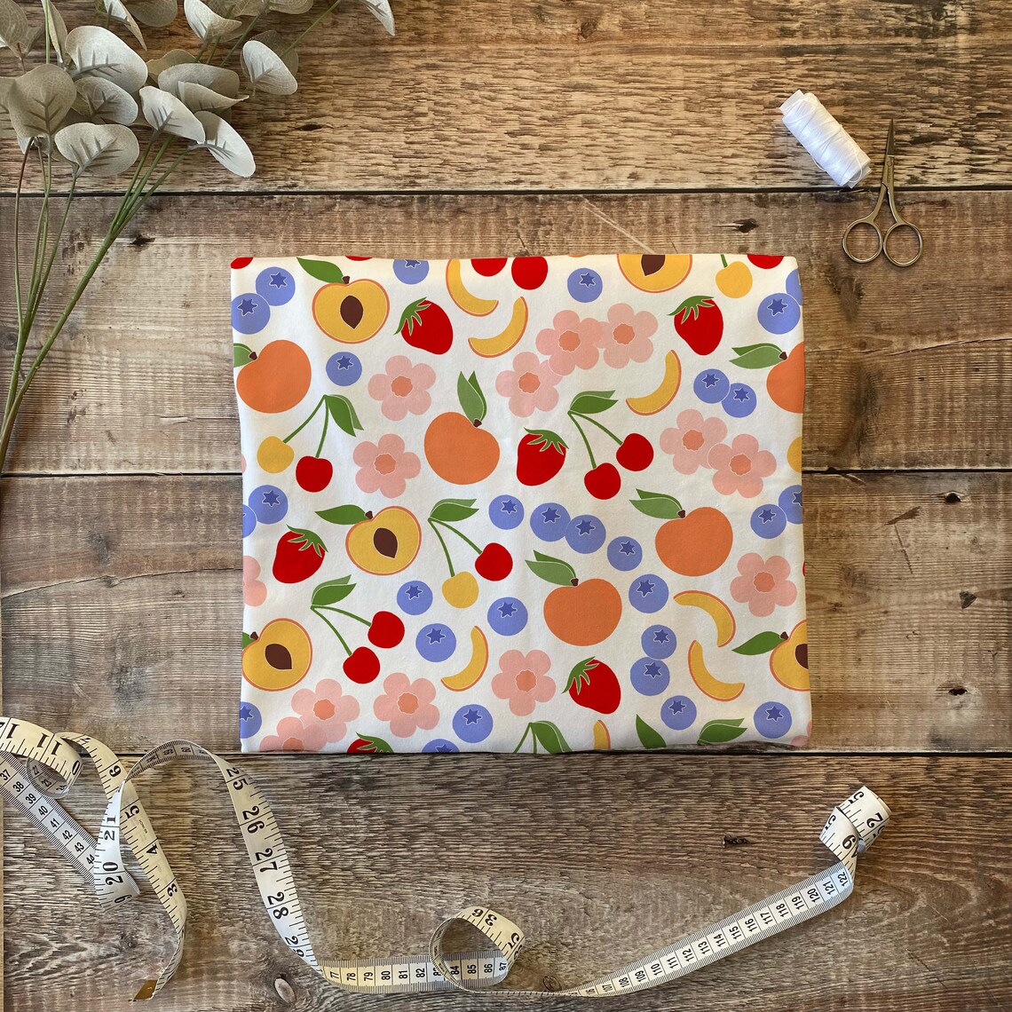 Sweet Peaches Seamless Pattern: Floral Fruit Fabric File (digital ...