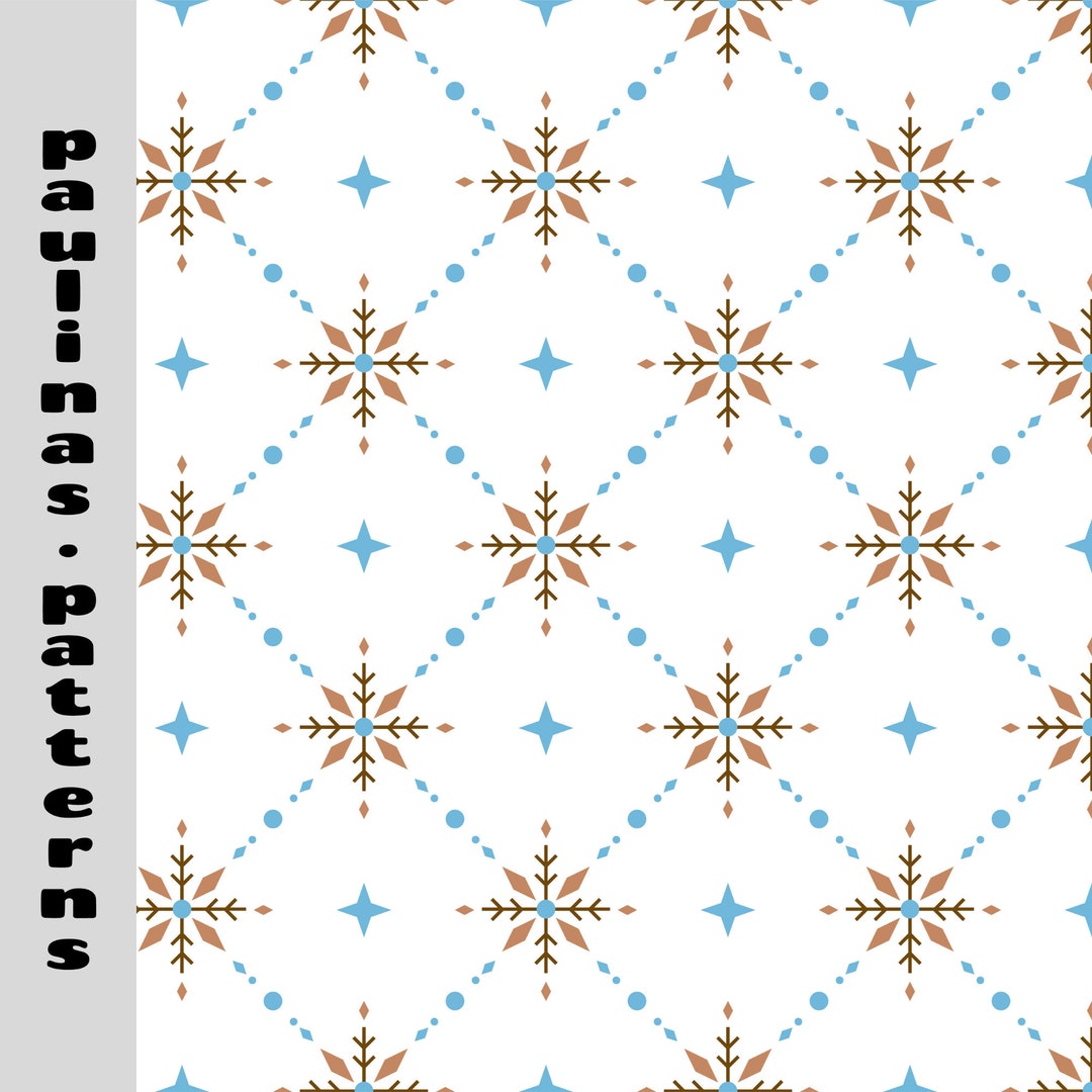 Christmas Snowflake Seamless Pattern, Nordic Seamless Repeat Pattern ...
