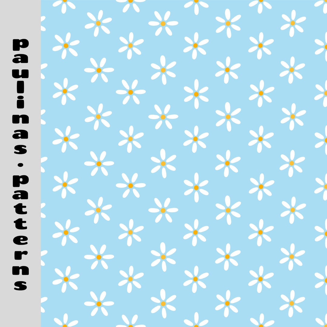Minimalistic Daisy Seamless Pattern, Daisy Surface Pattern, Daisy ...