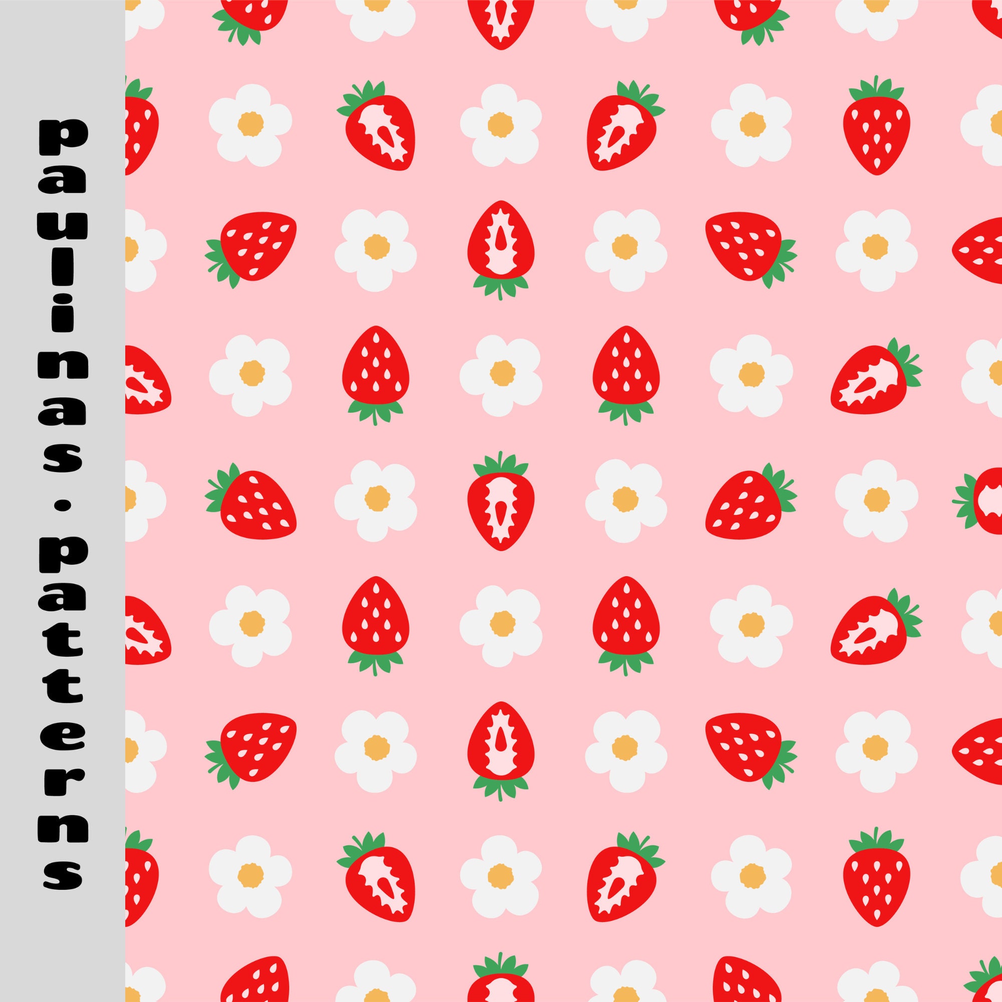 Strawberry Seamless Pattern, Strawberry Repeat Pattern, Strawberry ...