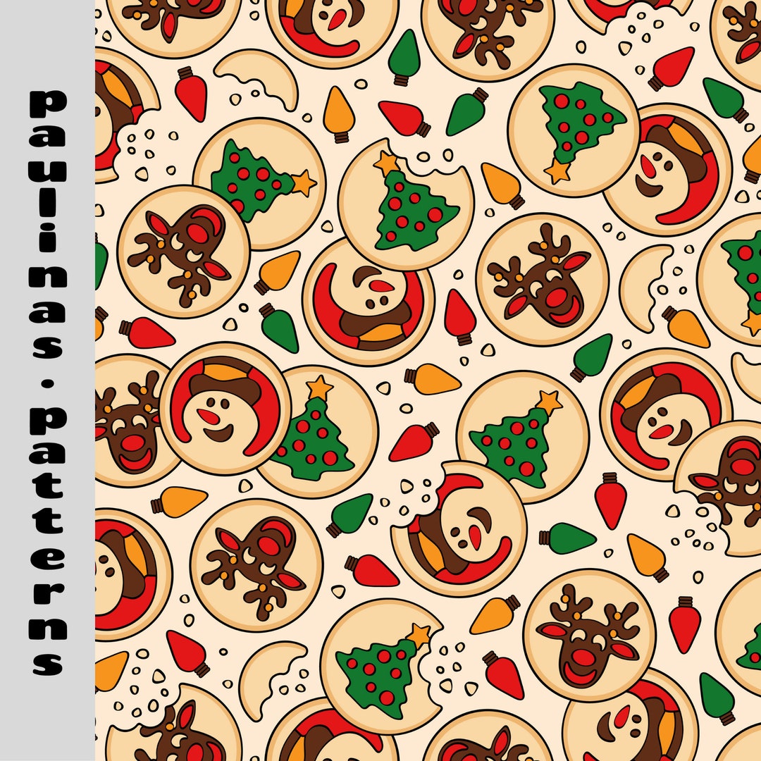 Xmas Sugar Cookie Repeat Pattern, Christmas Cookie Seamless File, Xmas ...