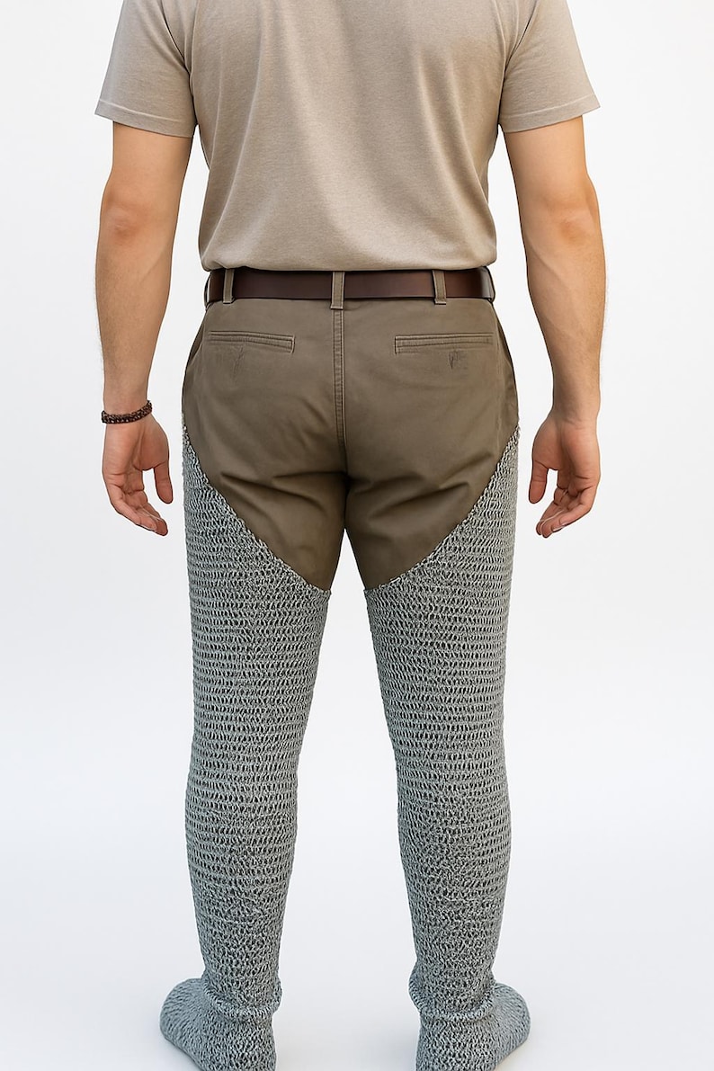 Aluminum Chainmail Leggings With Feet | Knight Chausses, Viking Armor ...