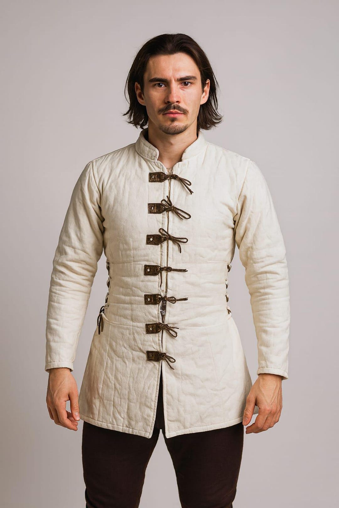 Thick Padded White Cotton Gambeson: Medieval SCA LARP Costume - Etsy