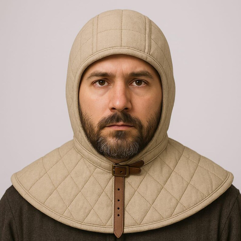 Medieval Padded Cotton Hood: SCA LARP White Coif - Etsy
