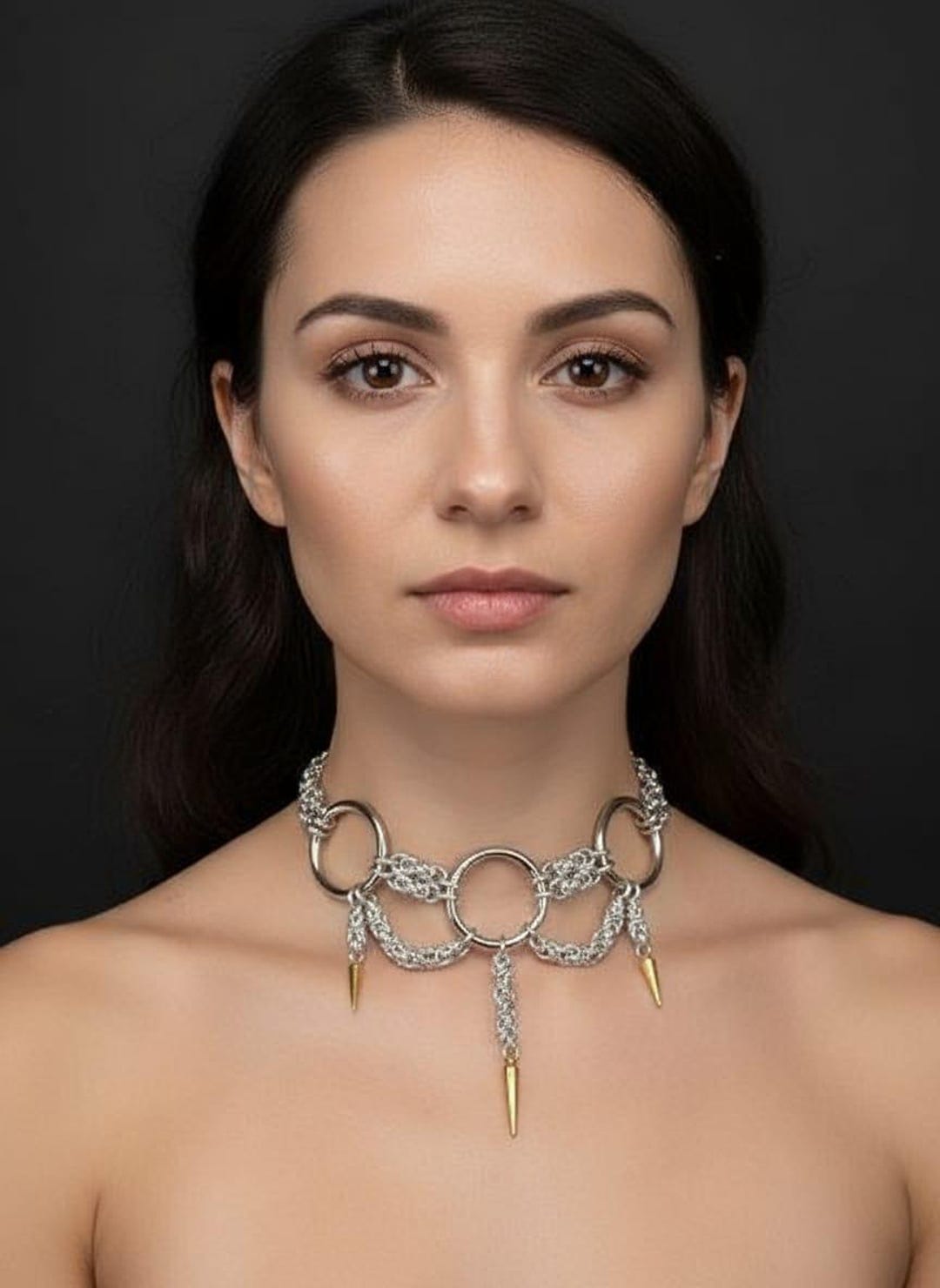 Aluminum Byzantine Chainmail Choker – Triple O-ring Handmade Gothic ...
