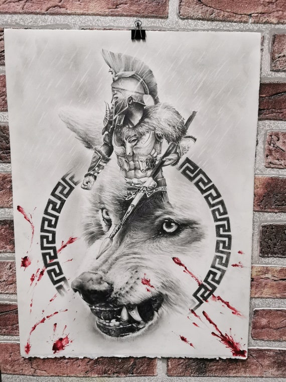 Gladiator Head Drawing