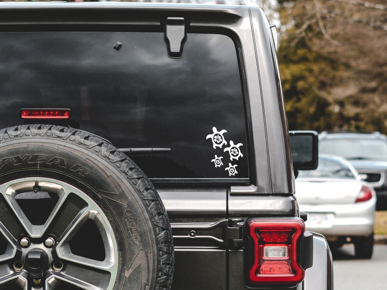 Hibiscus Sea Turtle Family of Four Decal Sticker - 7.5 X 6.5 Inch ...