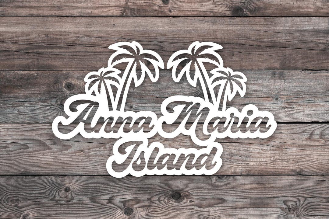 Anna Maria Island Palm Tree Decal - Florida Beach Vinyl Sticker ...