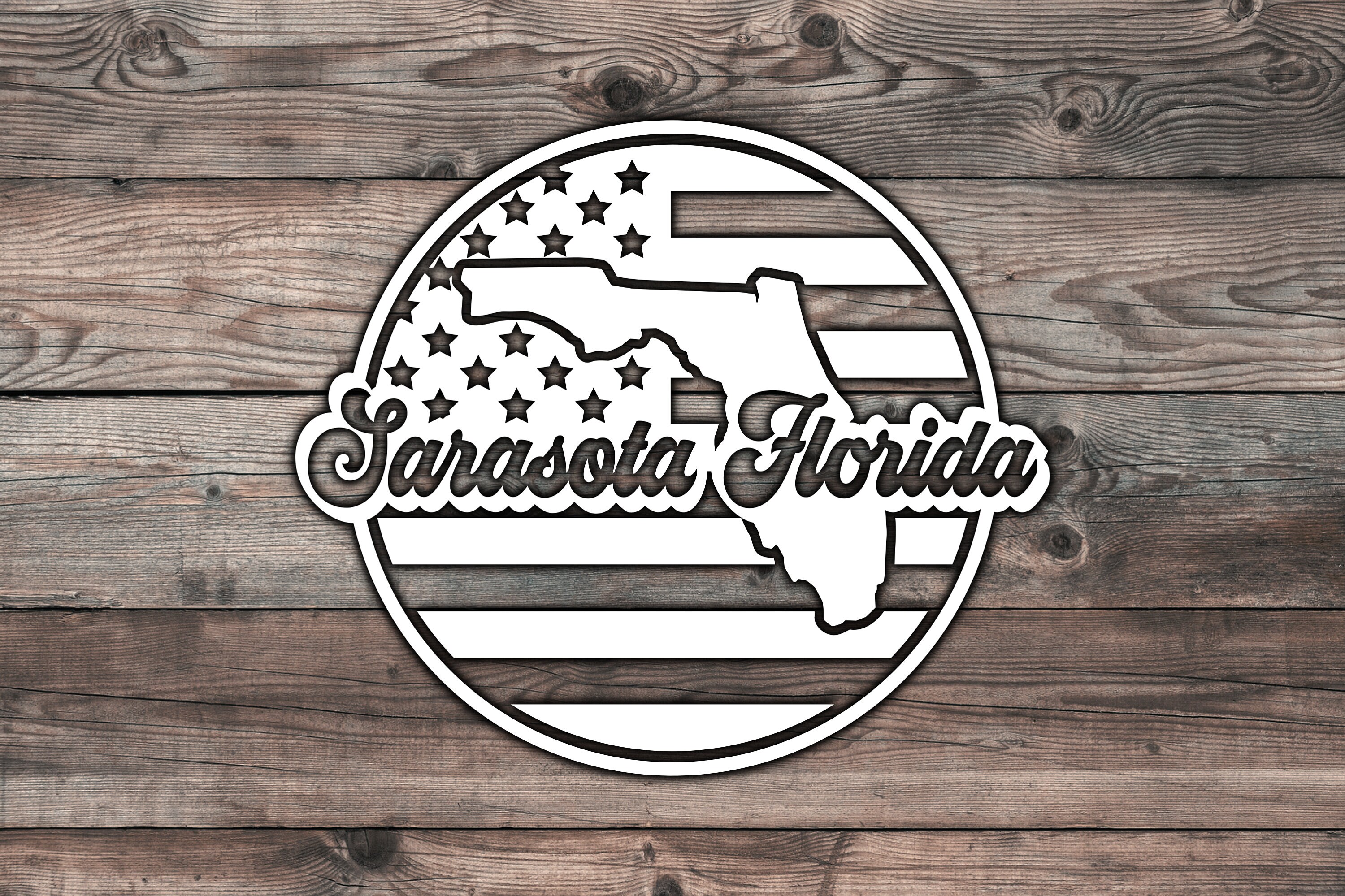 Sarasota Florida American Flag Decal Sticker 6 X 5.5 Inch Sarasota ...