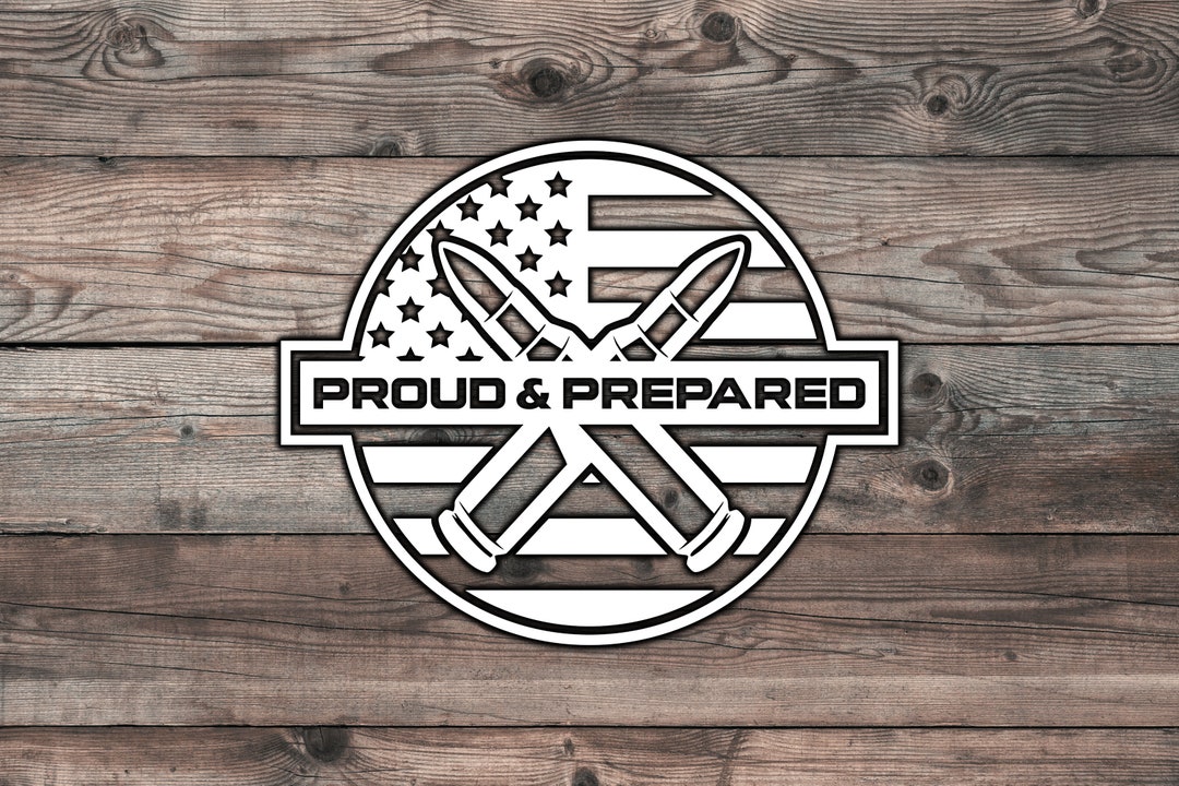 American Flag Decal: Proud & Prepared USA Vinyl Sticker (5.5 X 4.4 In ...