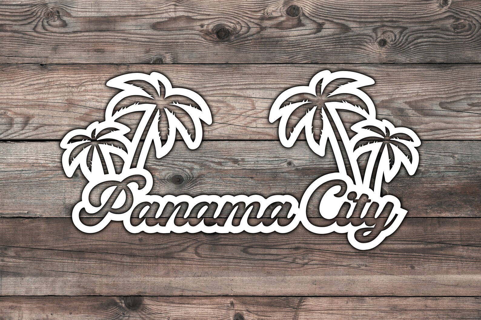 Panama City Florida Decal: Beach Palm Tree Sticker (3.4 X 7 Inch) - Etsy