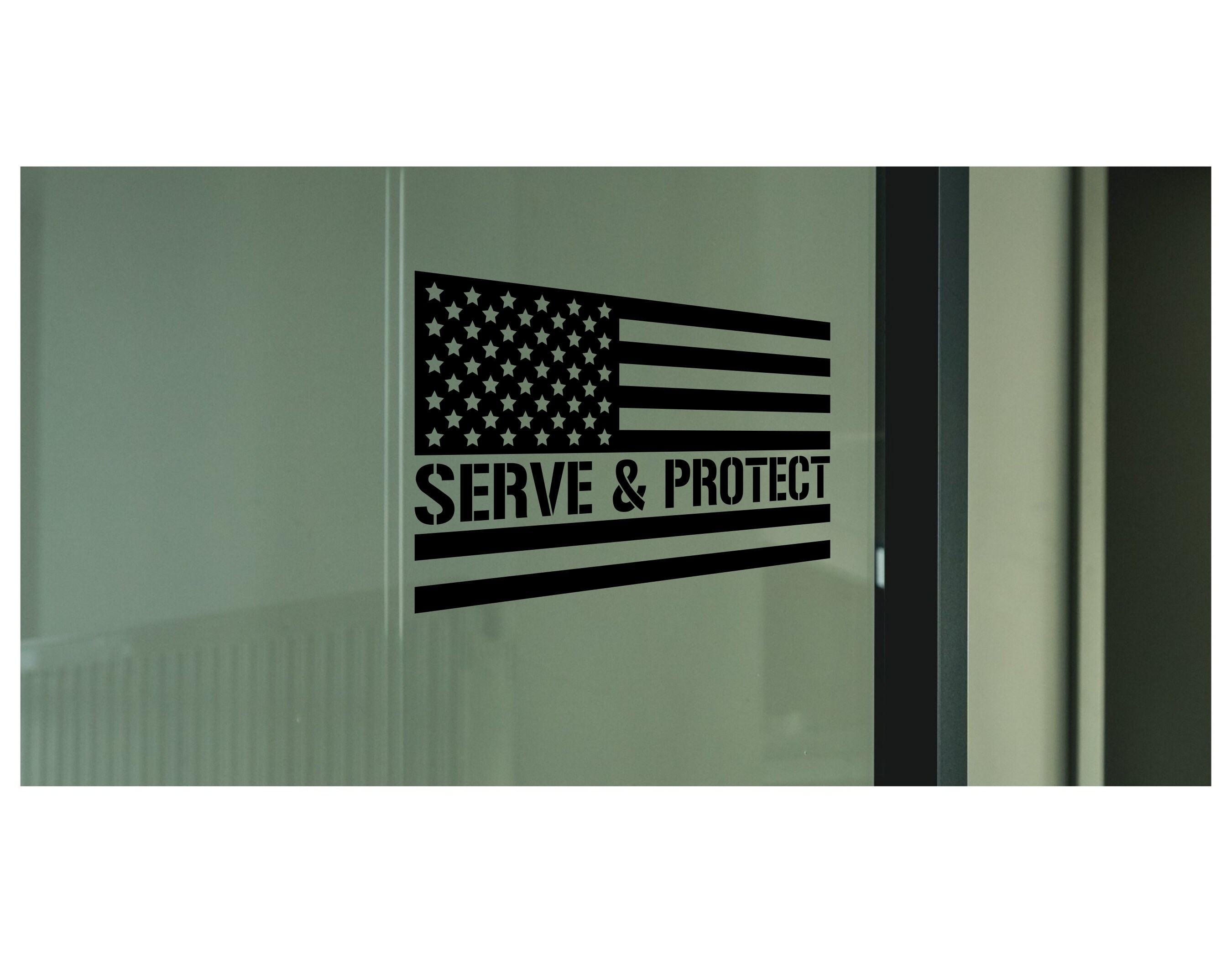 Serve and Protect American Flag Decal Vinyl Sticker Graphics - 7.5 X 4 ...