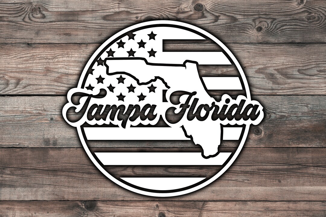 Tampa Florida American Flag Decal Sticker - 6 X 5.5 Inch | Tampa ...