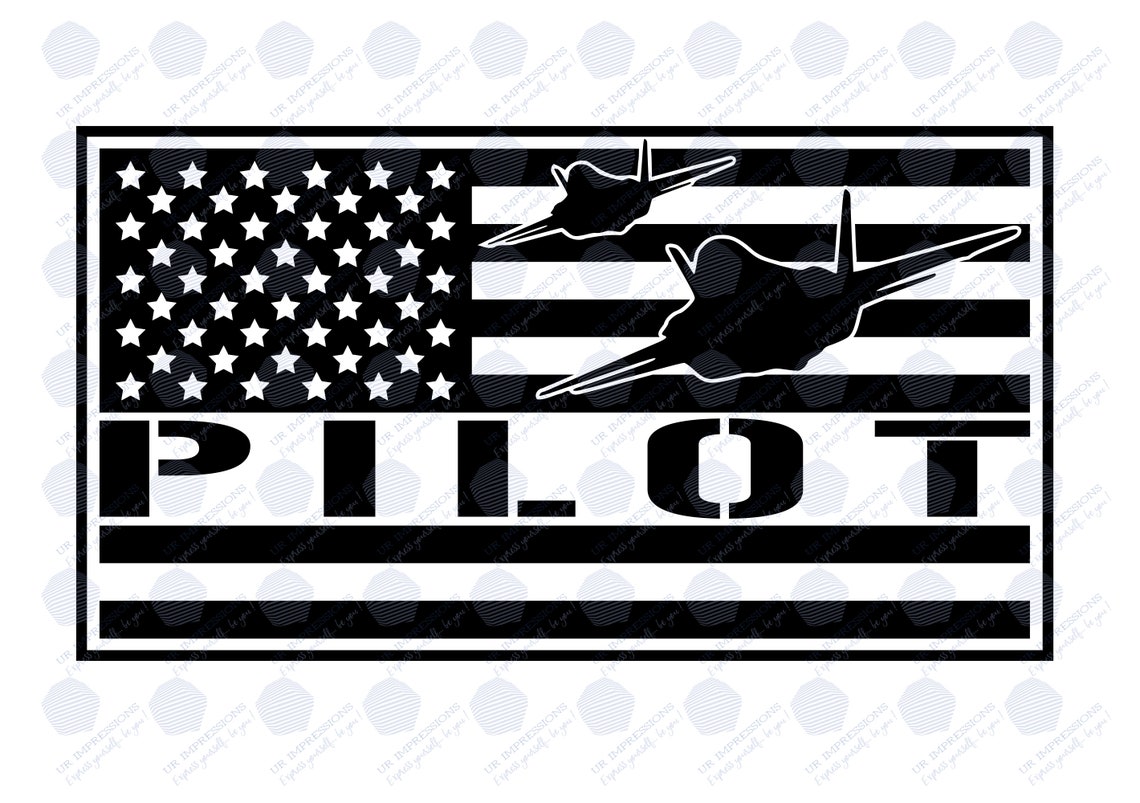 Pilot Fighter Jet American Flag Decal Vinyl Sticker Graphics - 7.5 X 4 ...