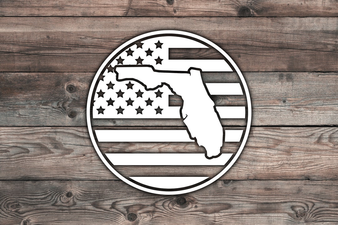 Florida American Flag Decal Patriotic USA Vinyl Sticker for Car Window ...