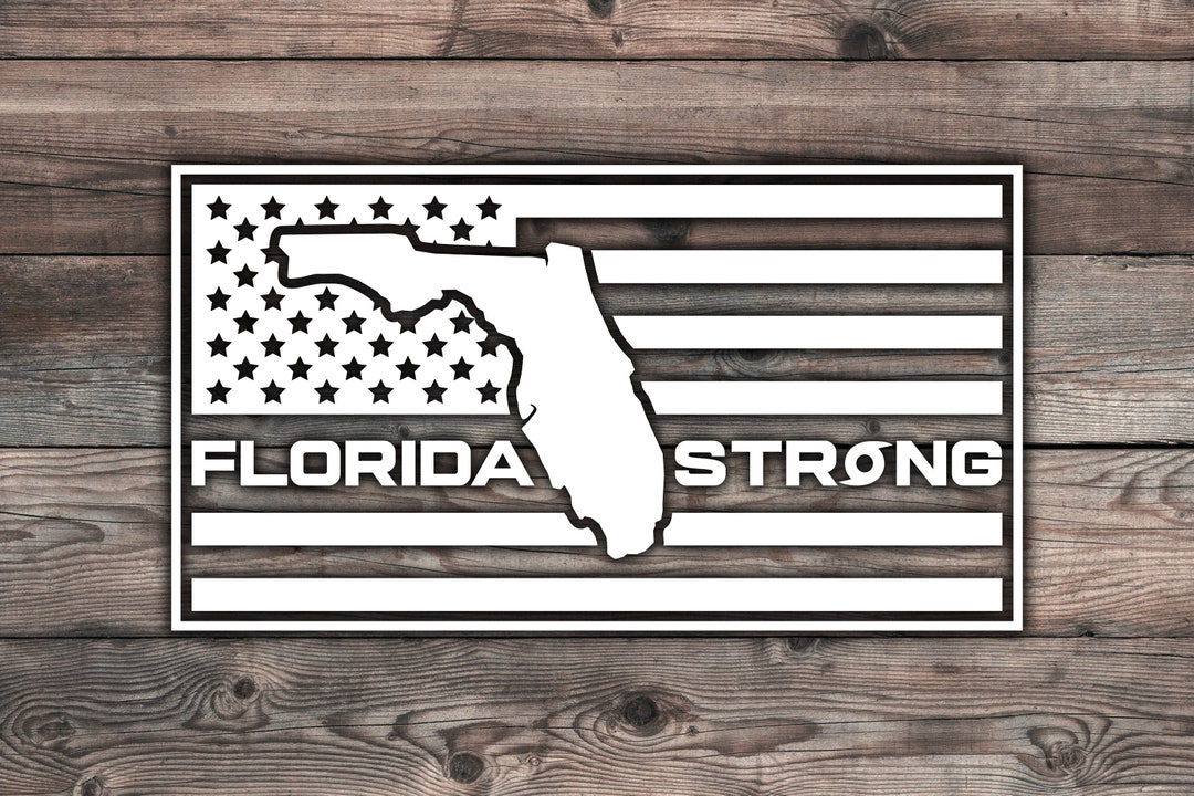 Florida Strong American Flag Vinyl Decal: Water Resistant Pride Sticker ...