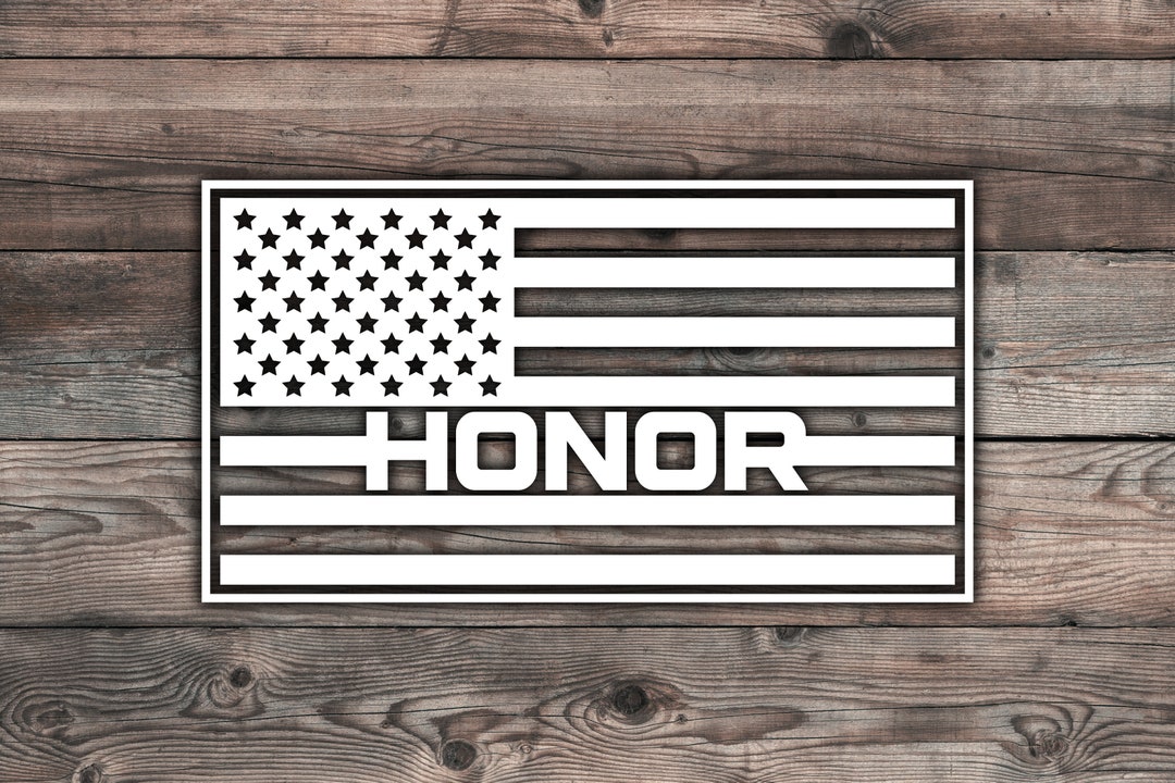 Honor American Flag Sticker Decal - 7.5 X 4 Inch | Patriotic Stickers ...