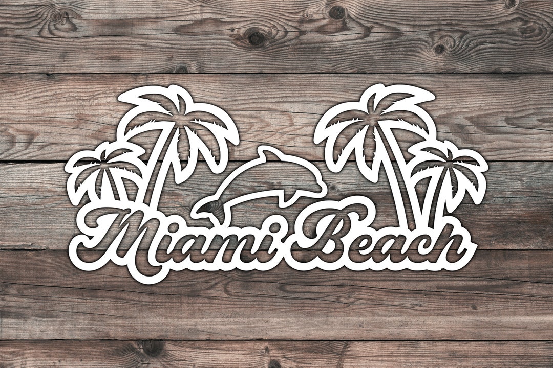 Miami Beach Sticker - 7 X 3.3 in Miami Florida Car Sticker for Florida ...