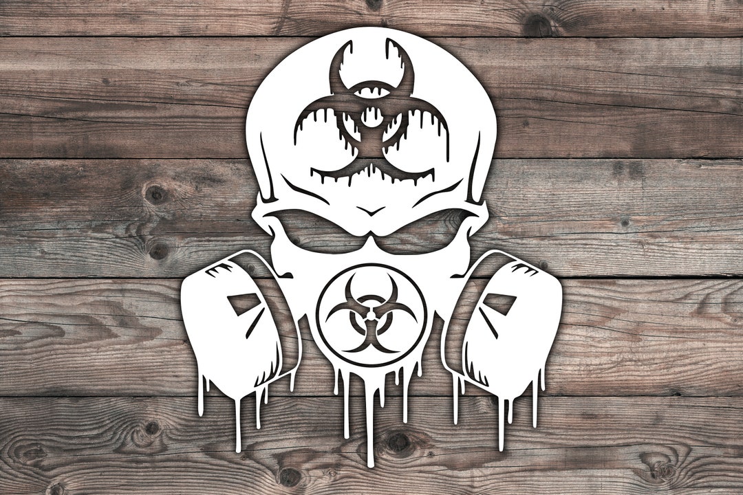 Biohazard Respirator Skull Decal Tactical Vinyl Graphics for Cars Die ...
