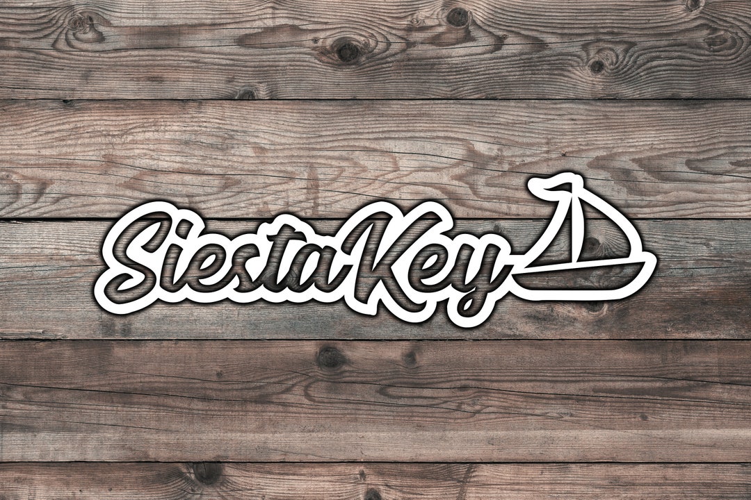 Siesta Key Sticker Decal - 7 X 1.9 in Florida Car Sticker for Florida ...