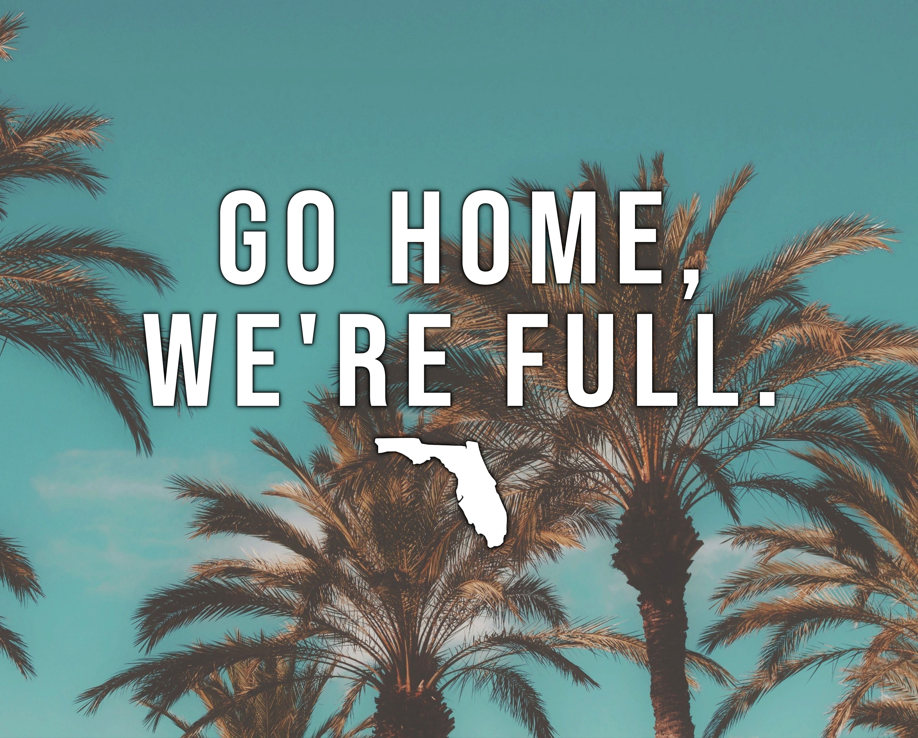 Go Home We're Full Florida Sticker 8.5 X 4.7 Inch Florida Car Sticker ...