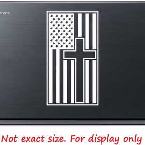 American Flag Cross Sticker - 7.5 X 4 in USA Flag Sticker for Fallen ...