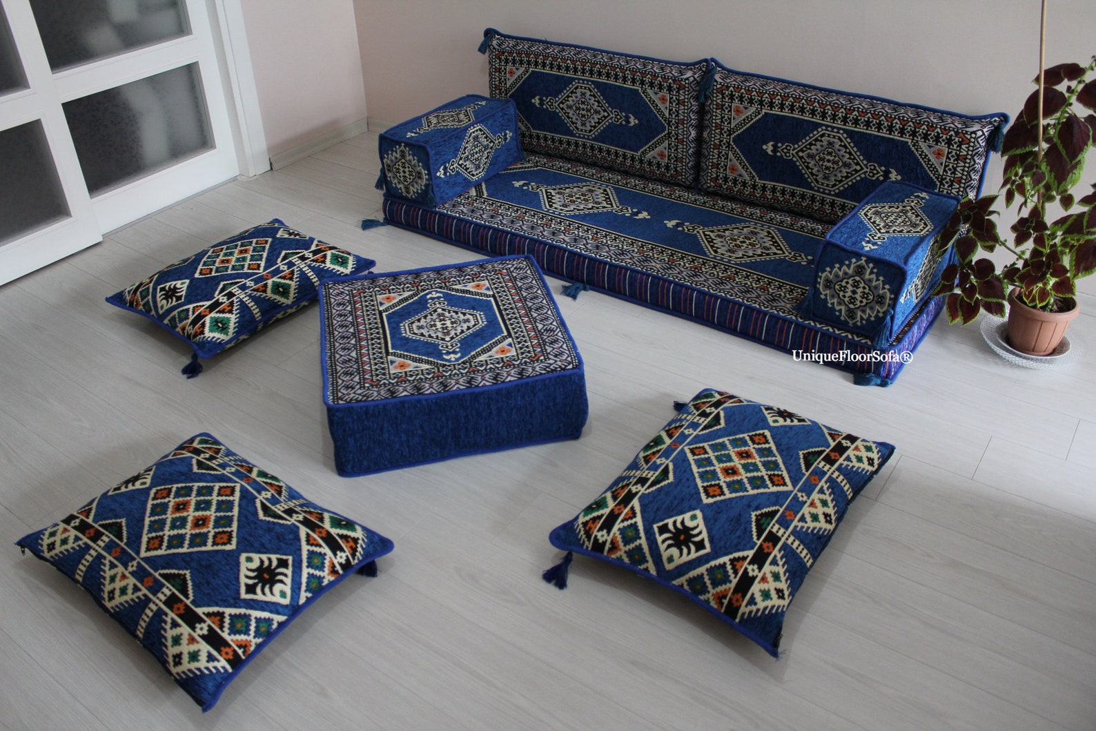 Royal Blue Arabic Majlis Sofa Setarabic Floor - Etsy