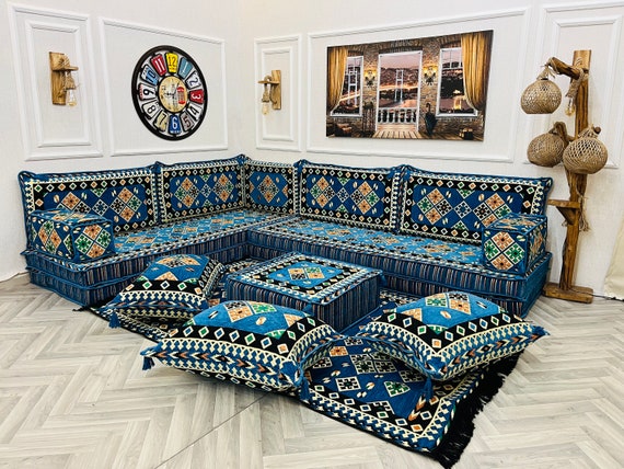 Navy sectional living room store